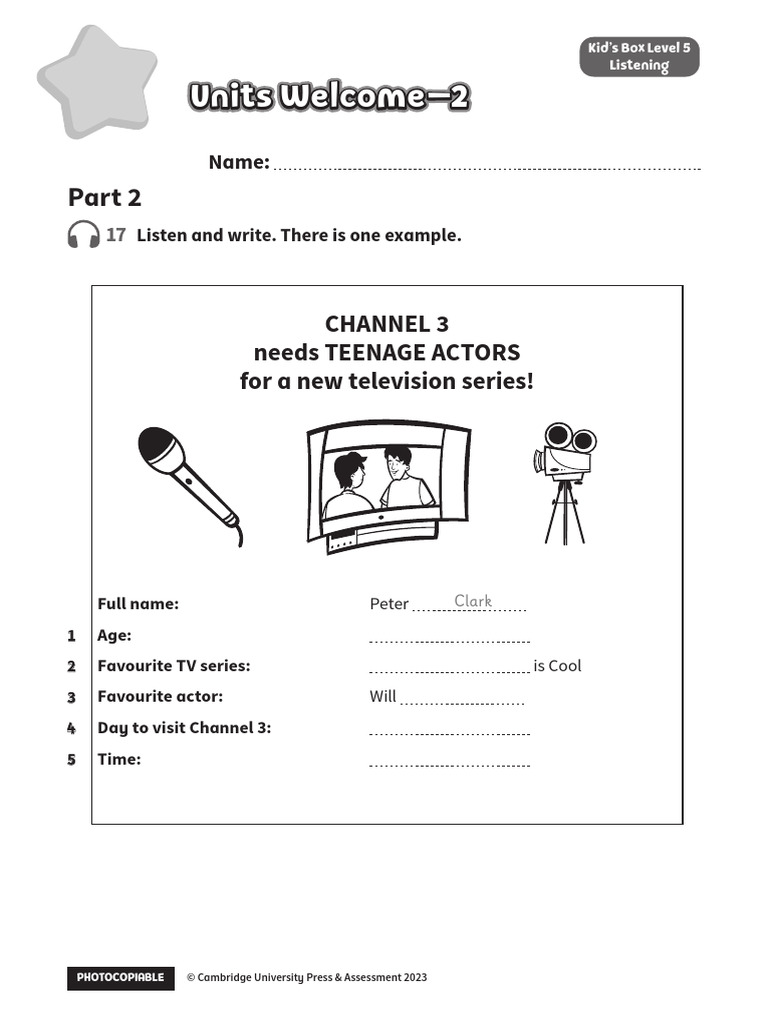 Kid's Box Level 5 Listening Activity | PDF