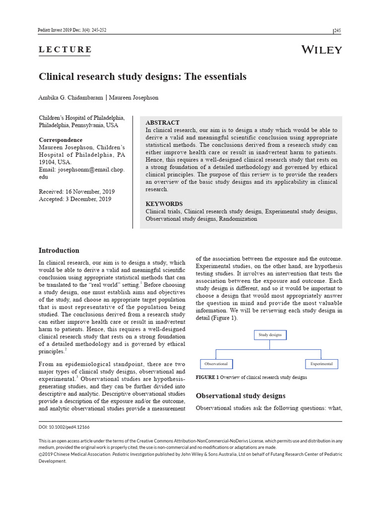 Essentials of Clinical Research Designs | PDF | Cohort Study | Clinical ...