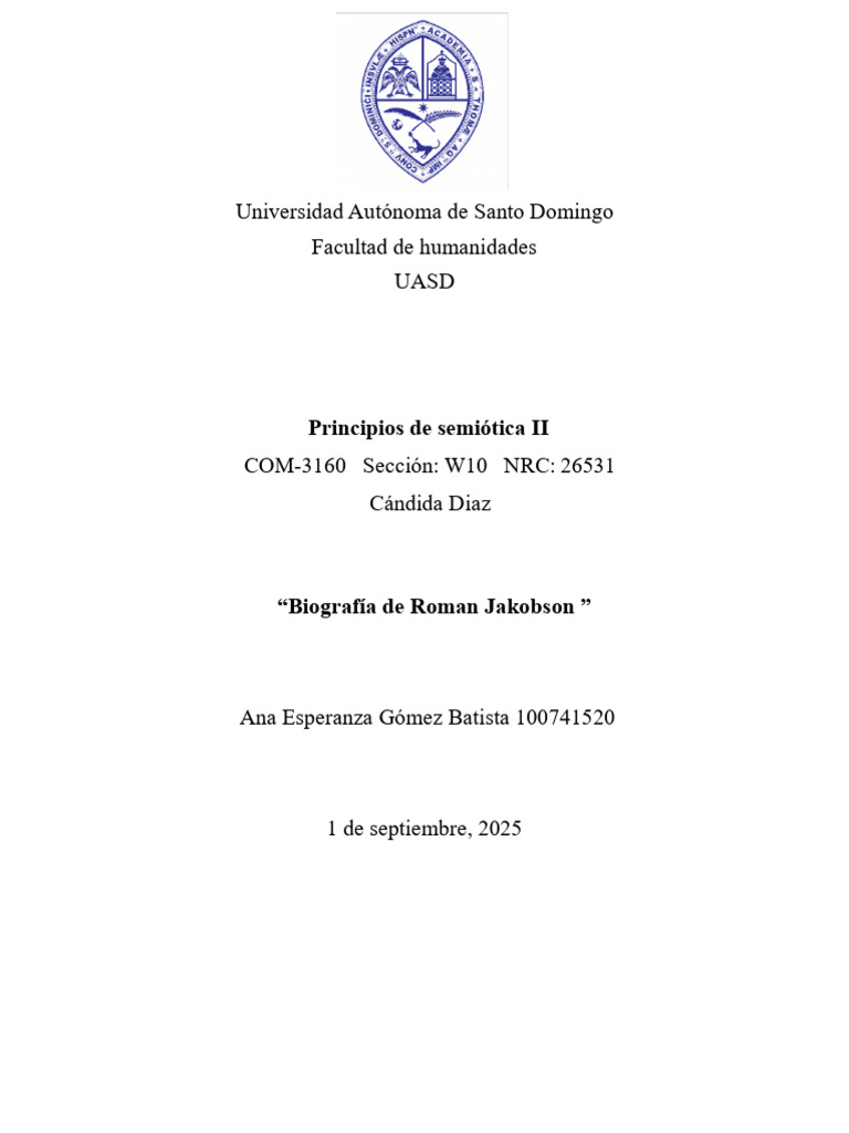 BIOGRAFIA DE ROMAN JAKOBSON, Resumida y Logros | PDF | Comunicación ...
