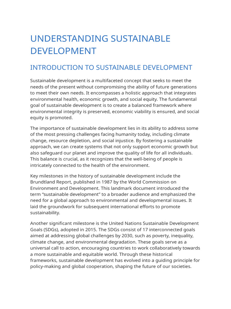 Sustainable Development Explained | PDF | Sustainability | Sustainable ...