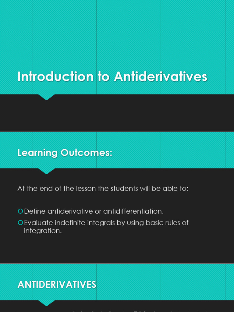 Understanding Antiderivatives and Integration | PDF | Function ...
