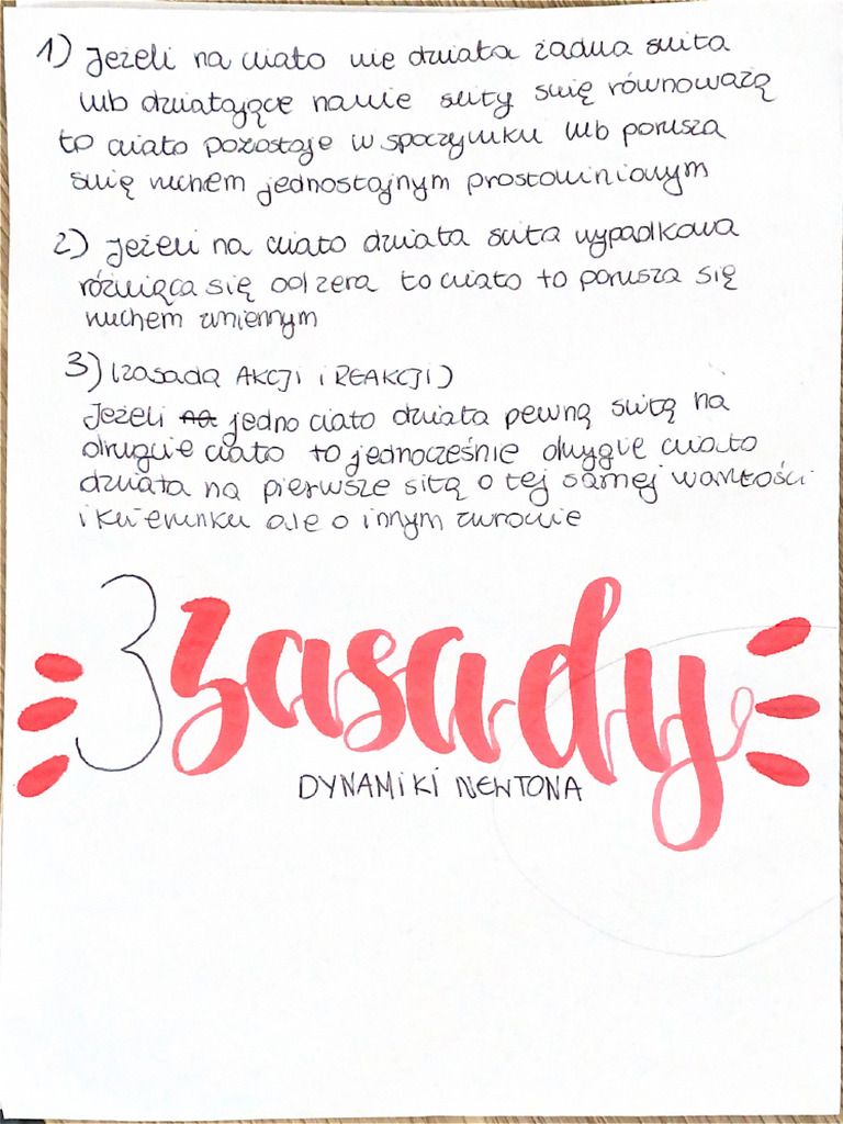 3 Zasady Dynamiki Newtona | PDF