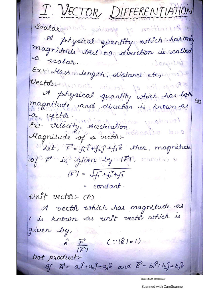 Vector Differentiation | PDF