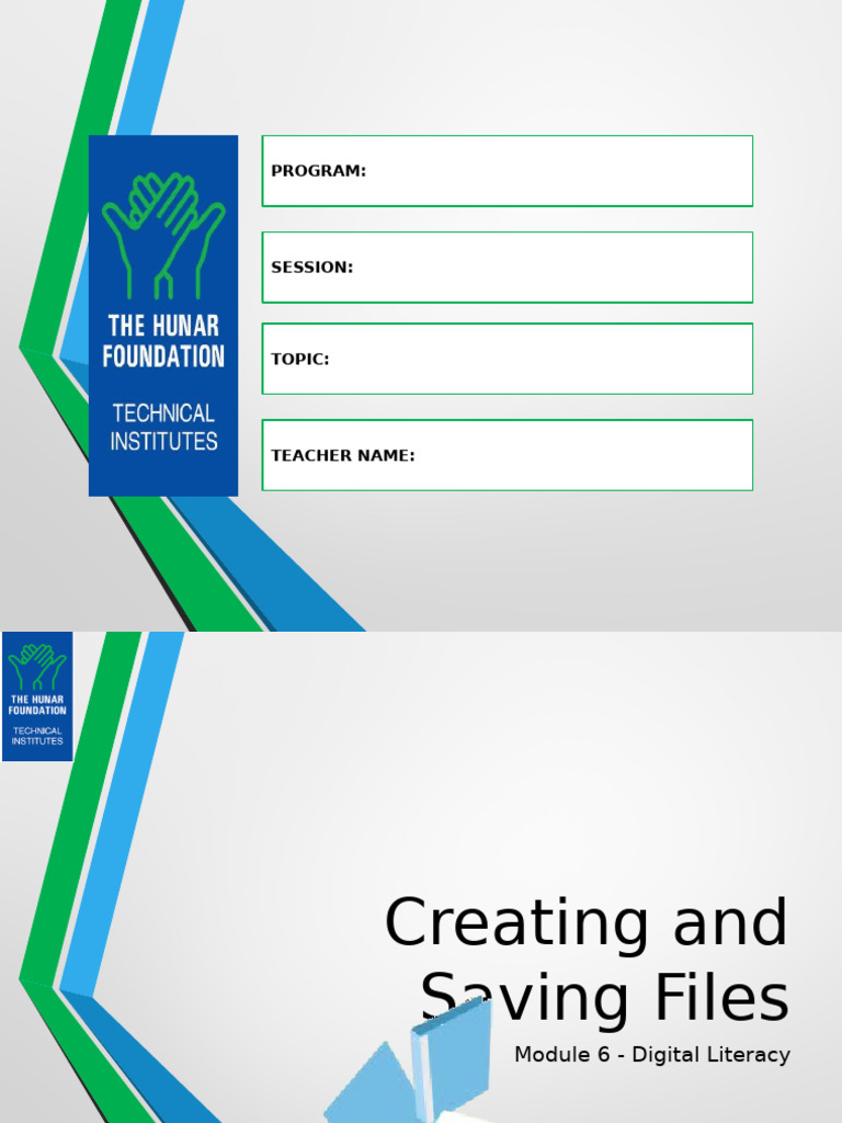 Creating and Saving Files Guide | PDF | Computer File | Microsoft Excel