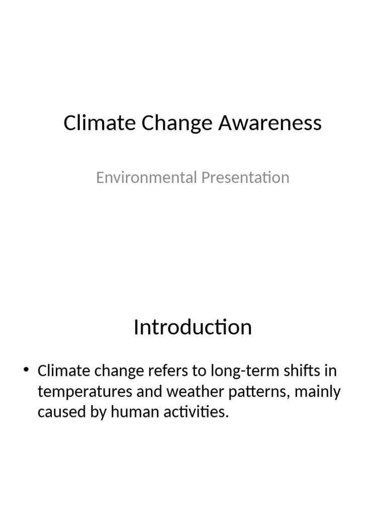 Climate Change Awareness | PDF