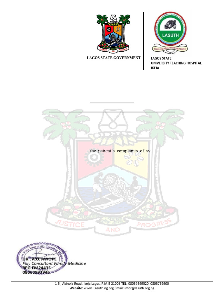 Lagos Medical Report For Akinwande Busayo Solomon | PDF