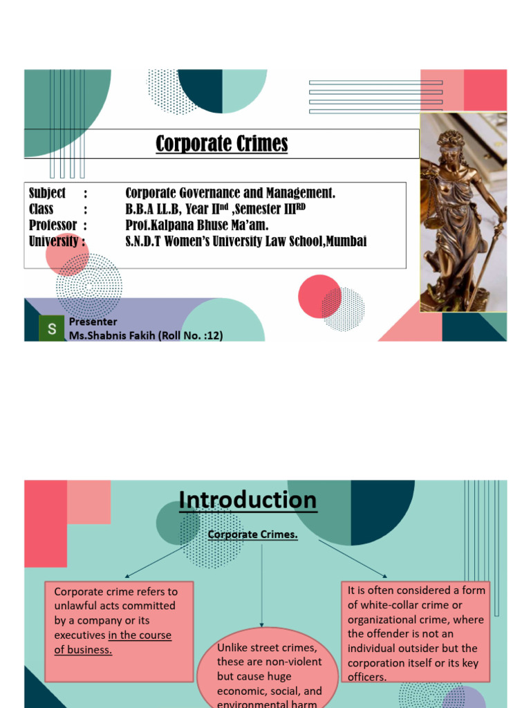 Understanding Corporate Crimes and Governance | PDF | Fraud | Corruption