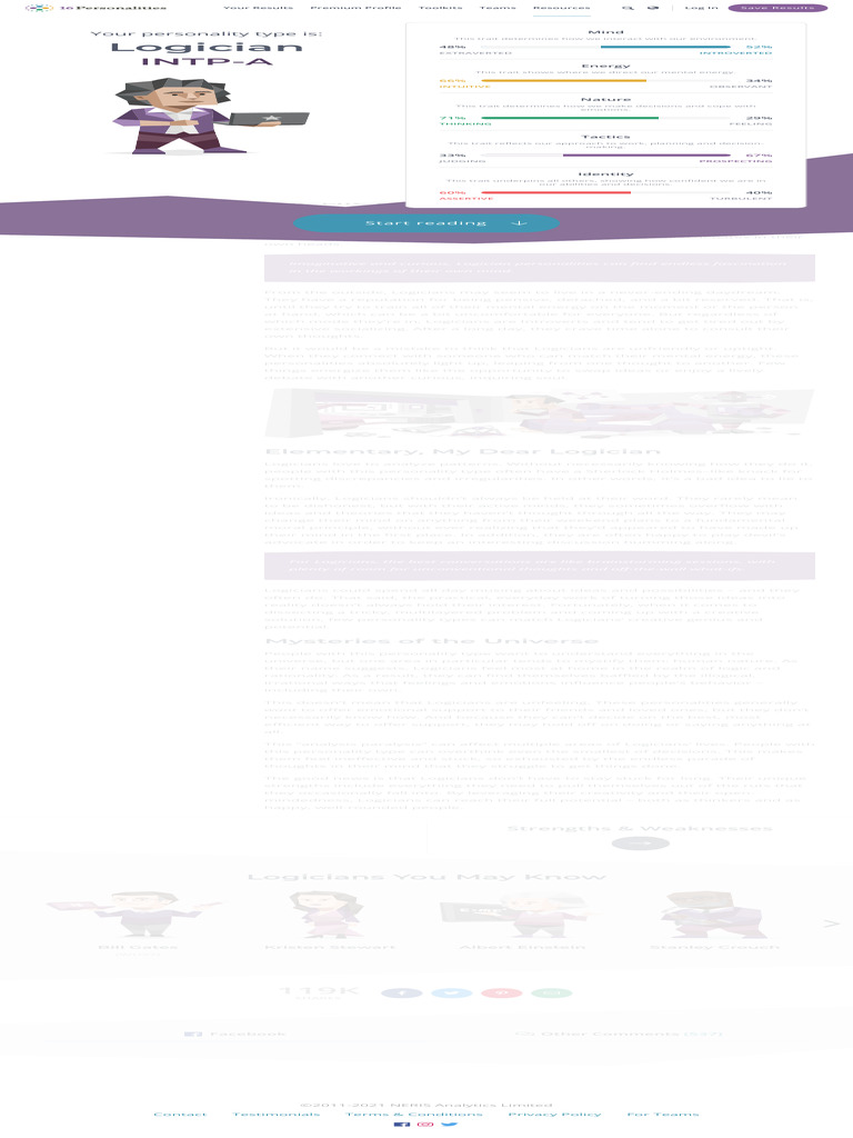 Logician Personality Insights | PDF