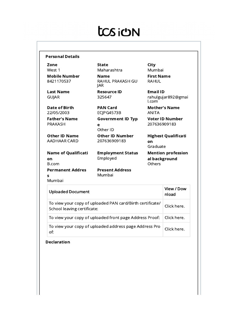 Generic Mandatory Declaration Mlogin | PDF