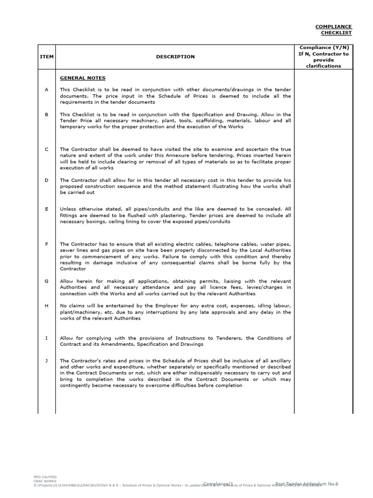 19.0 Part N & O - Compliance Checklist (To Update) | PDF | Pipe (Fluid ...