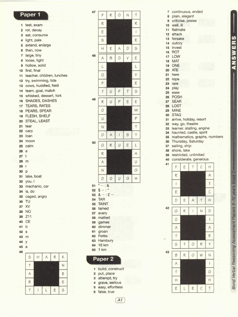 Verbal Reasoning 9-10 Book 2 - Answers | PDF