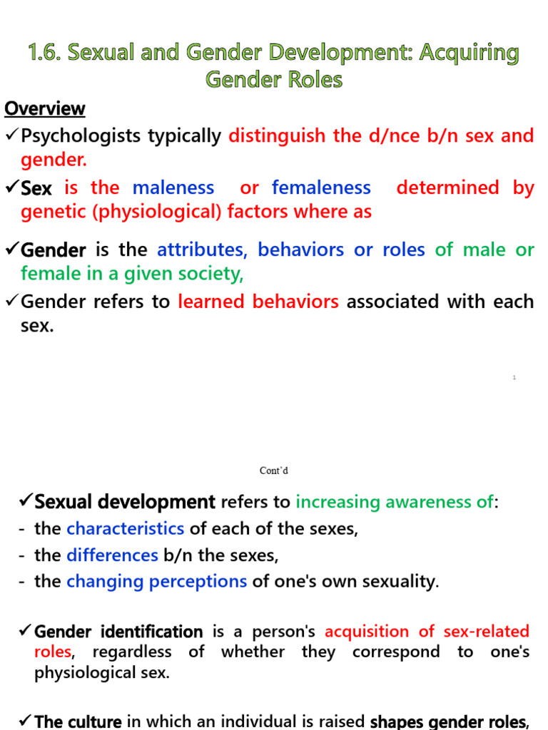 3-Acquiring Gender Role... Unit One | PDF | Gender | Gender Studies