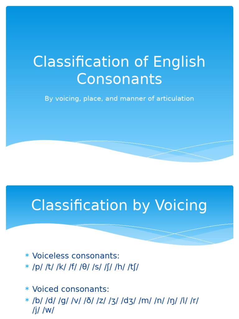 English Consonants All in One | PDF