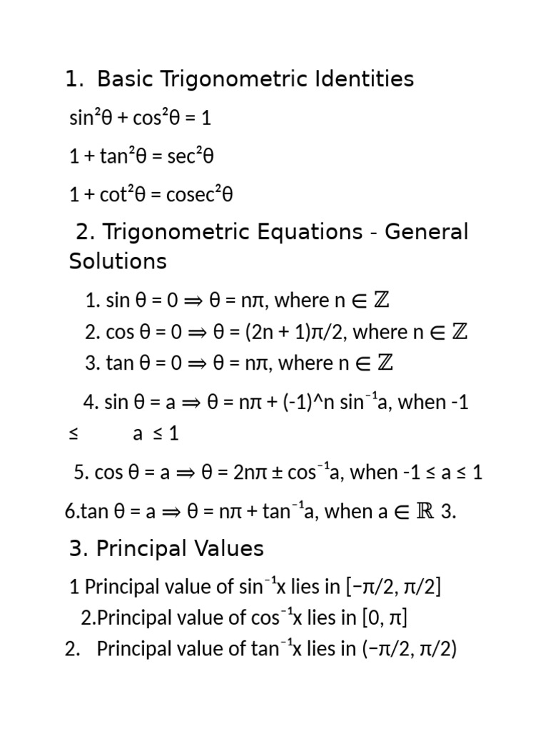 Basic Trigonometric Identities | PDF