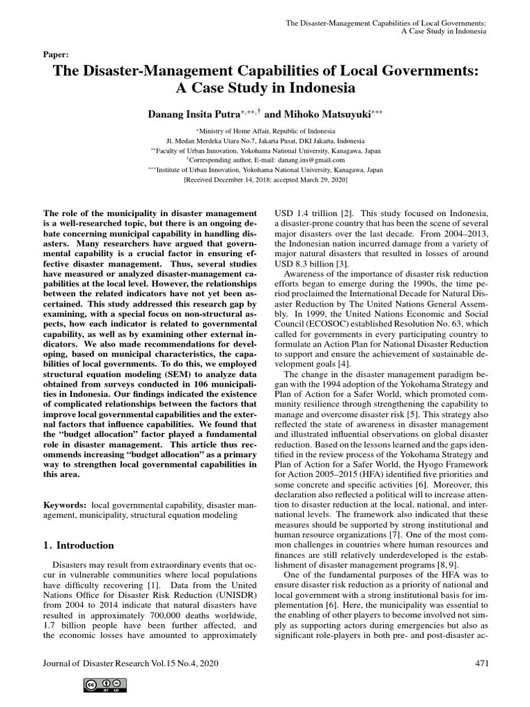 The Disaster Management Capabilities of Local Governments | PDF ...