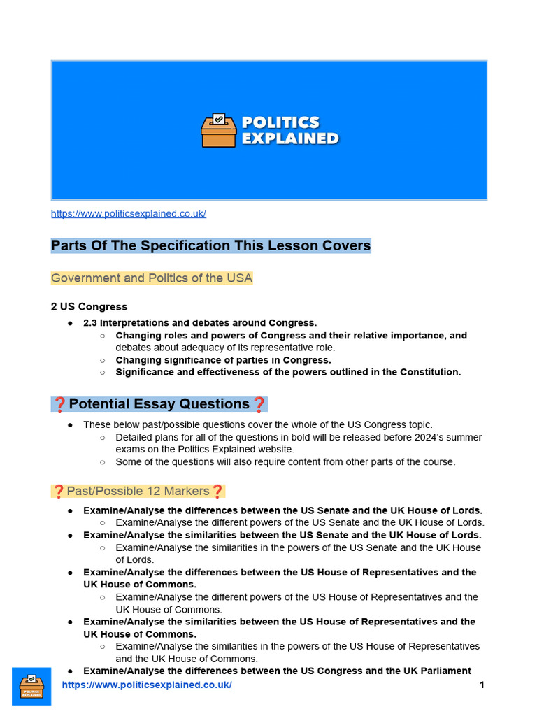 Understanding the US Congress Dynamics | PDF | United States Congress ...