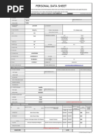 Personal Data Sheet Template | PDF