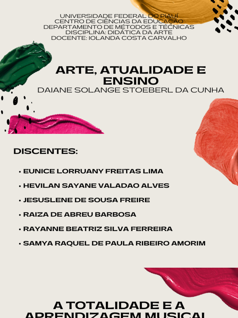 Ensino de Arte e Sistema Orff/Wuytack | PDF | Pedagogia | Educação em ...