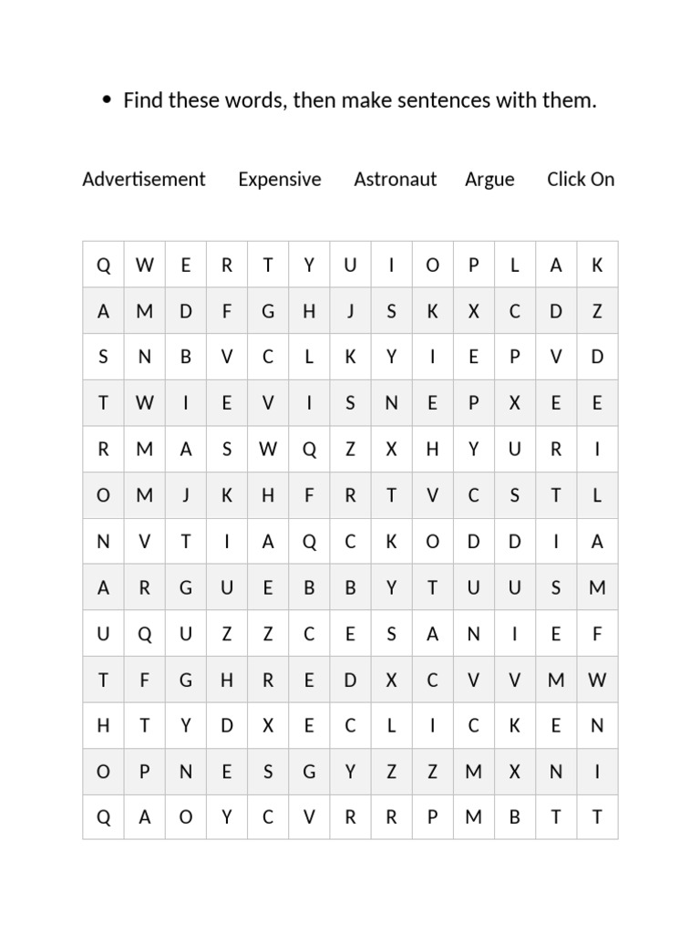 Sentence Creation with Key Vocabulary | PDF