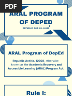 ARAL Program Act: Enhancing Education Access | PDF | Teachers | Learning