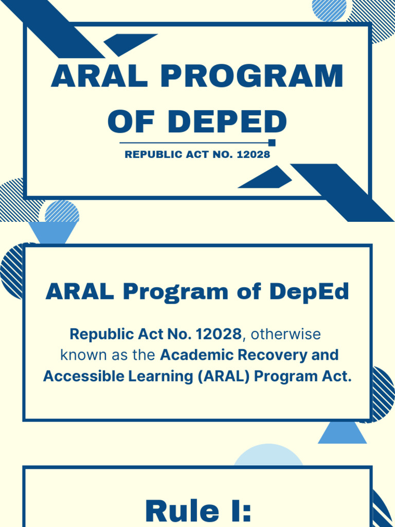 ARAL Program of DepEd | PDF | Learning | Teachers
