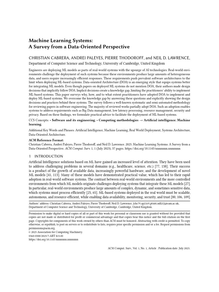 Data-Oriented Architecture for ML Systems | PDF | Cloud Computing ...