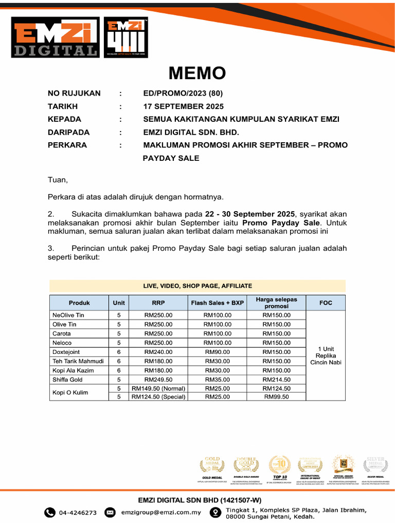 Makluman Promosi Akhir September - Promo Payday Sale | PDF