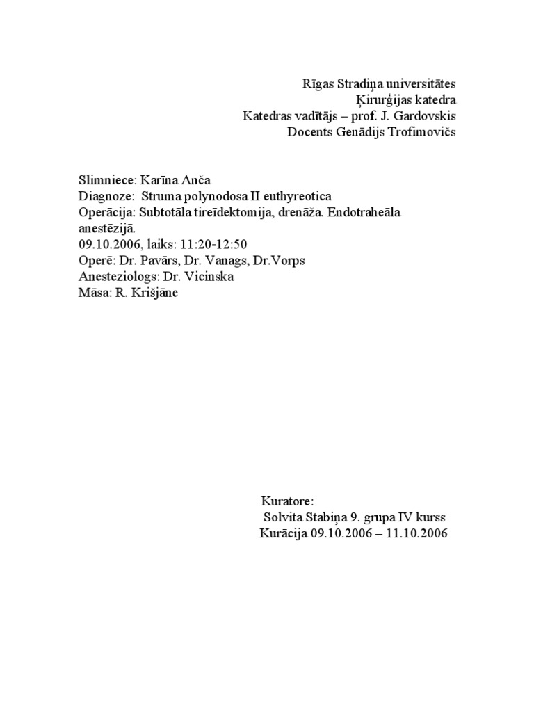 Struma Nodosa - Vesture | PDF