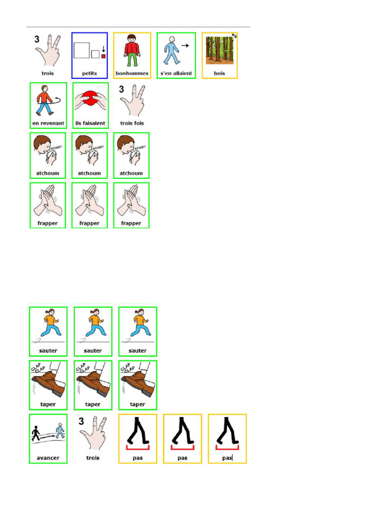 Comptine 3 Petits Bonshommes en Picto | PDF