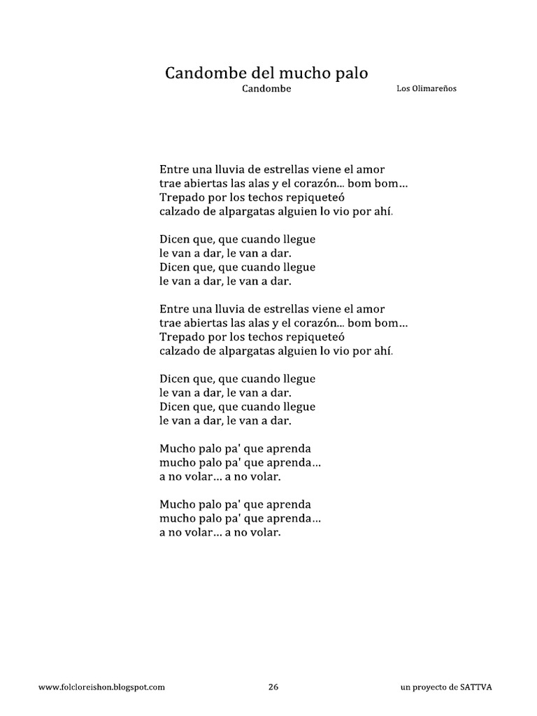 Candombe Del Mucho Palo | PDF