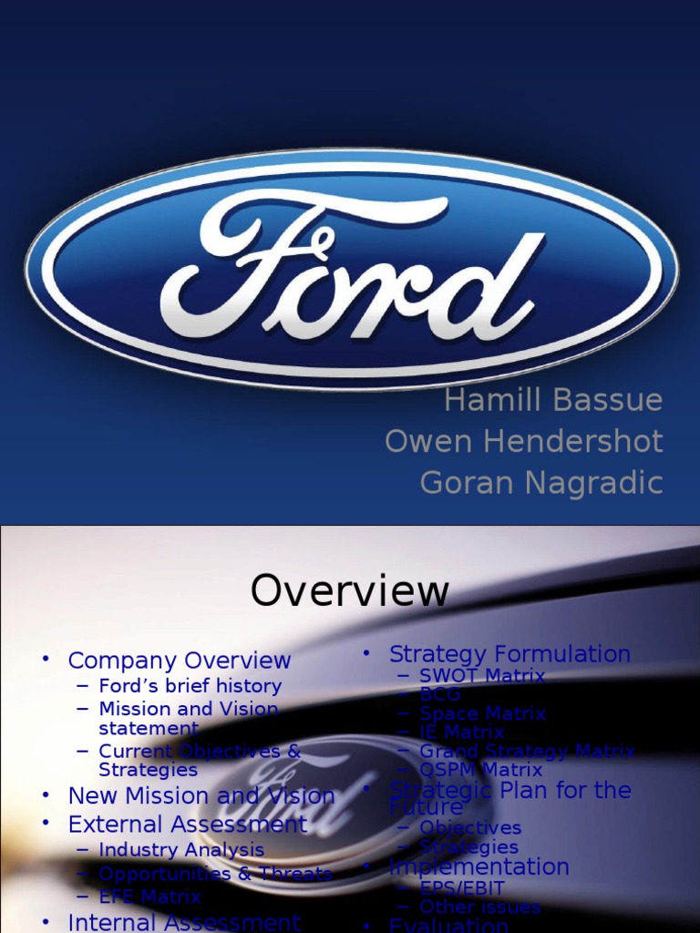 Ford's Mission, Vision, and Strategies | PDF | Ford Motor Company | Car