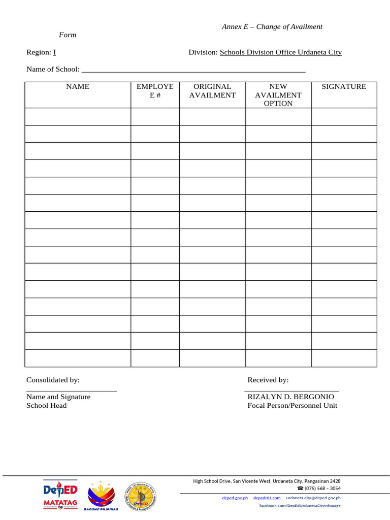 Medical Allowance Change Form | PDF
