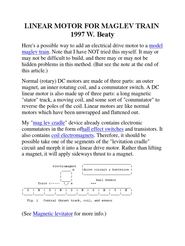 Linear Motor For Maglev Train | PDF | Inductor | Switch