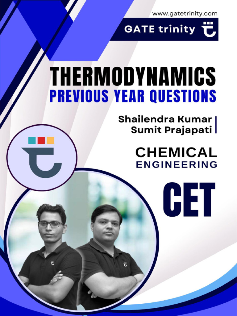 GATE Trinity Thermodynamics PYQ (2000-24) | PDF | Chemical Equilibrium | Enthalpy