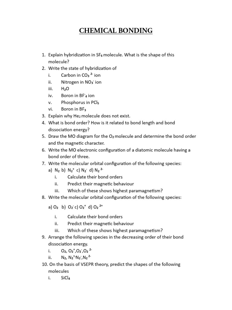 Understanding Chemical Bonding Concepts | PDF