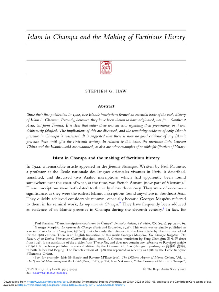 Islam in Champa and The Making of Factitious History | PDF | Southeast ...