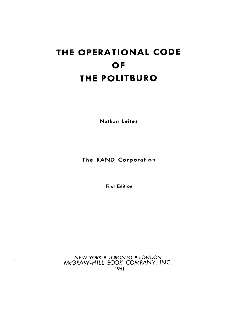 Operational Code of the Politburo | PDF