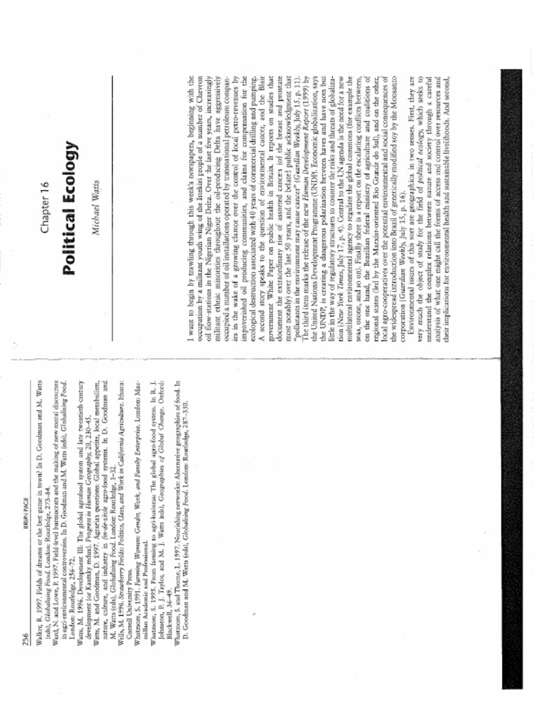 Watts - Political Ecology | PDF