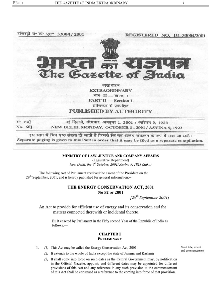 EC Act 2001 | PDF