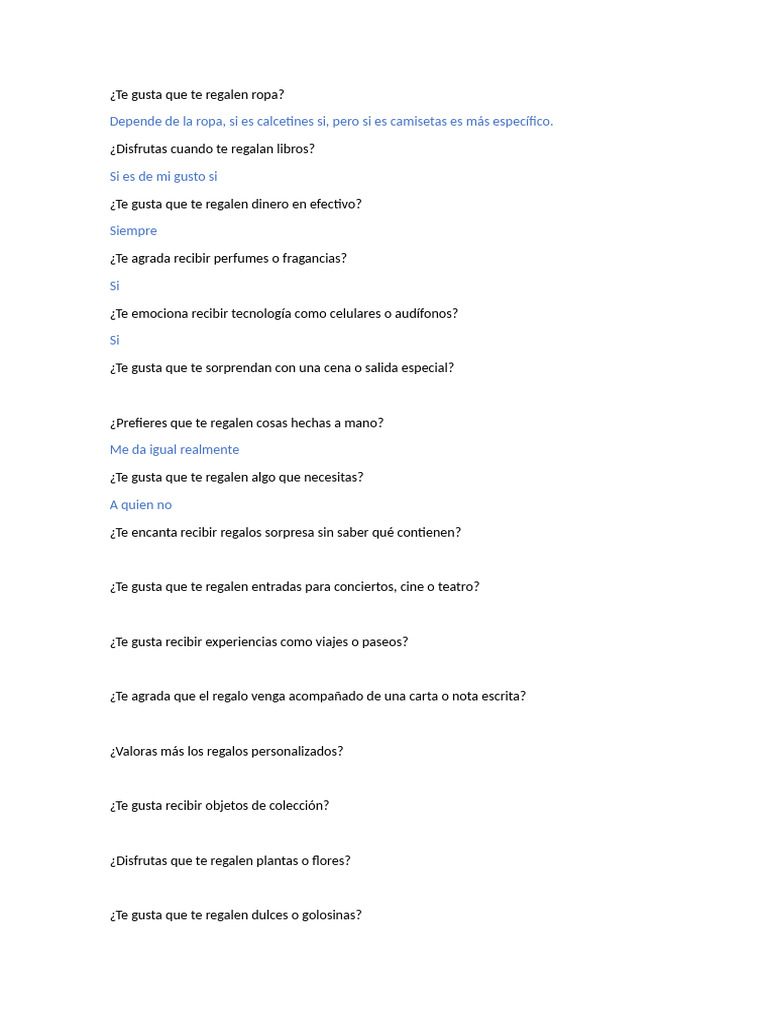 Te Gusta Que Te Regalen Ropa | PDF