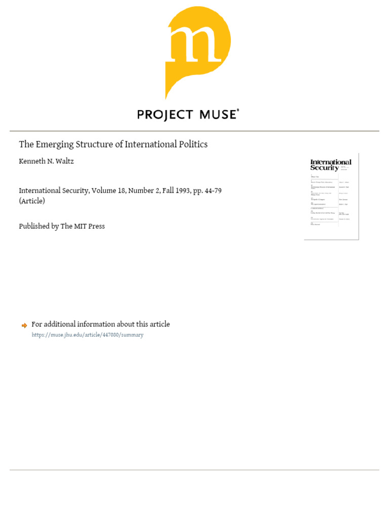End of Bipolarity in International Politics | PDF | Deterrence Theory ...
