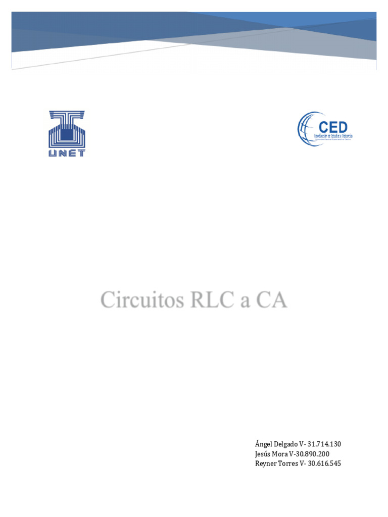 Análisis de Circuitos RLC en CA | PDF | Impedancia eléctrica | Red ...
