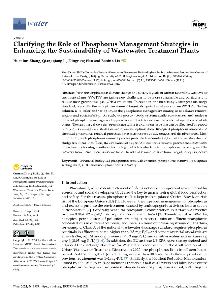 Clarifying the Role of Phosphorus Management Strategies in Enhancing the Sustainability of ...