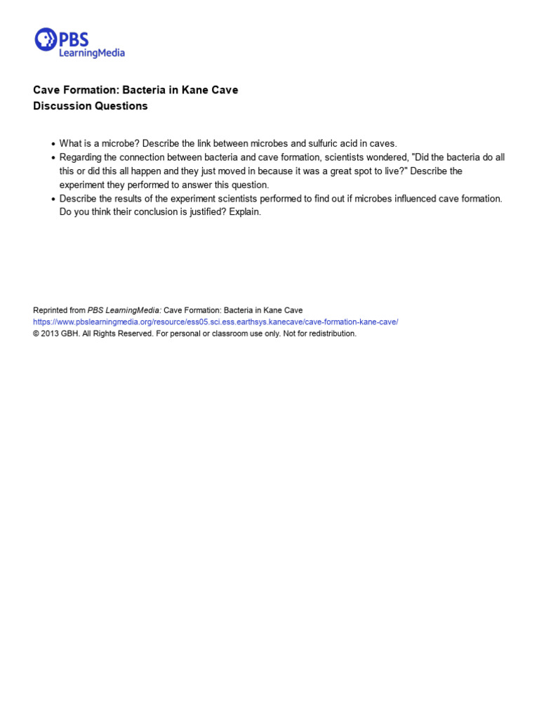 HTEW Caves Lab Questions | PDF