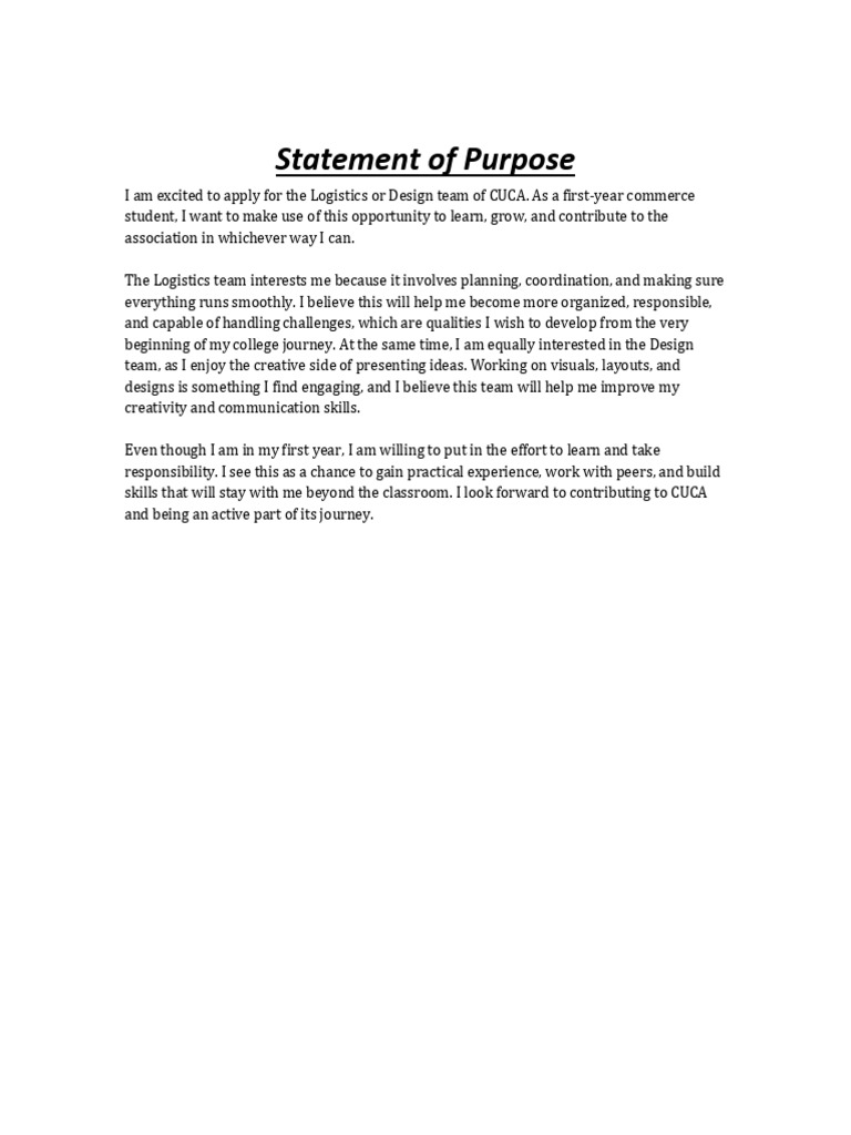 Rehan Ahmed SOP-1 | PDF