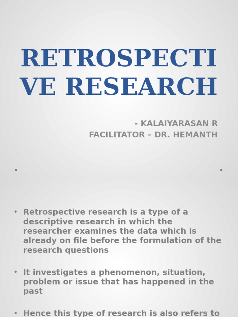 Understanding Retrospective Research | PDF | Diseases And Disorders ...