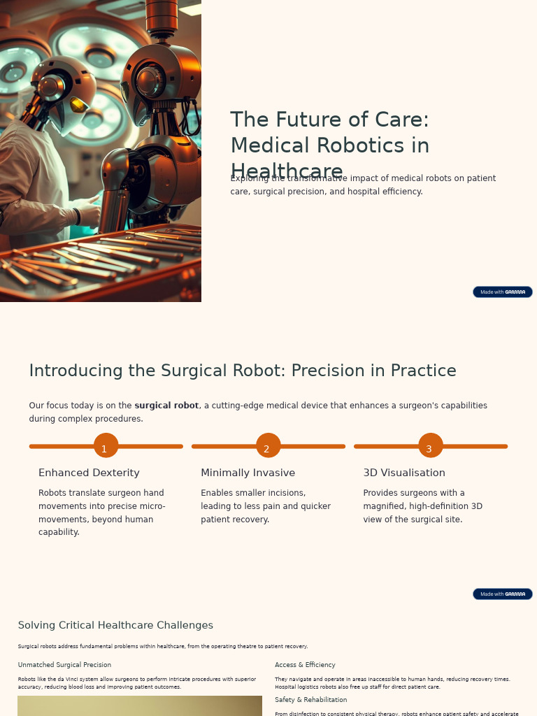 Medical Robotics Transforming Healthcare | PDF | Surgery | Medical ...