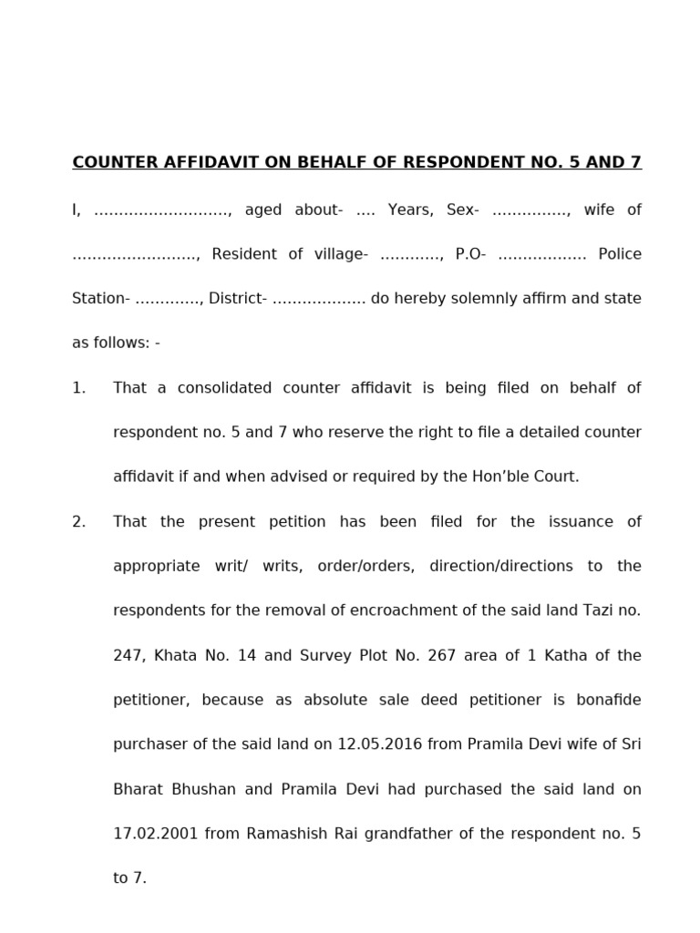 Counter Affidavit Vijay Rai | PDF