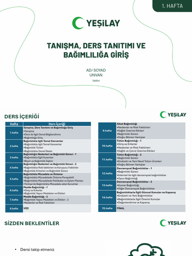 1 HAFTA Yesilay | PDF
