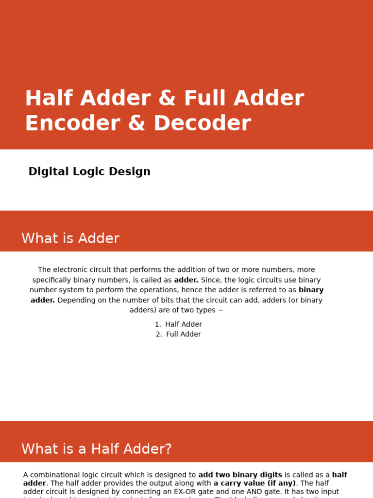 Understanding Half and Full Adders | PDF | Computer Science | Computer ...